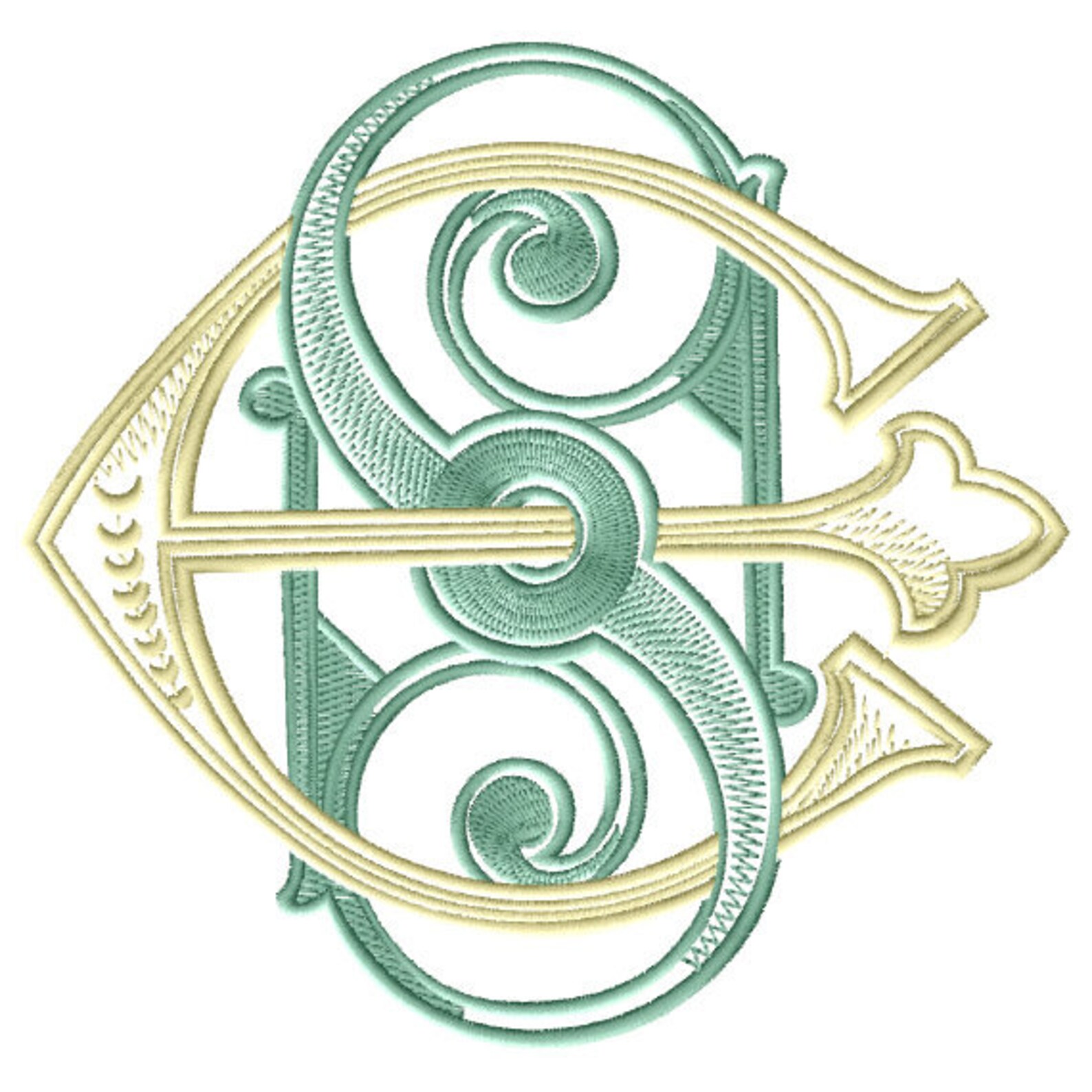 E and S or S and E 1 Two-letter Monogram Combination Machine - Etsy