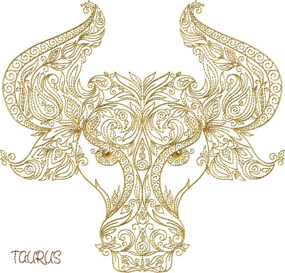 Zodiac Sign Taurus Machine Embroidery Design 3 Sizes 5 X | Etsy