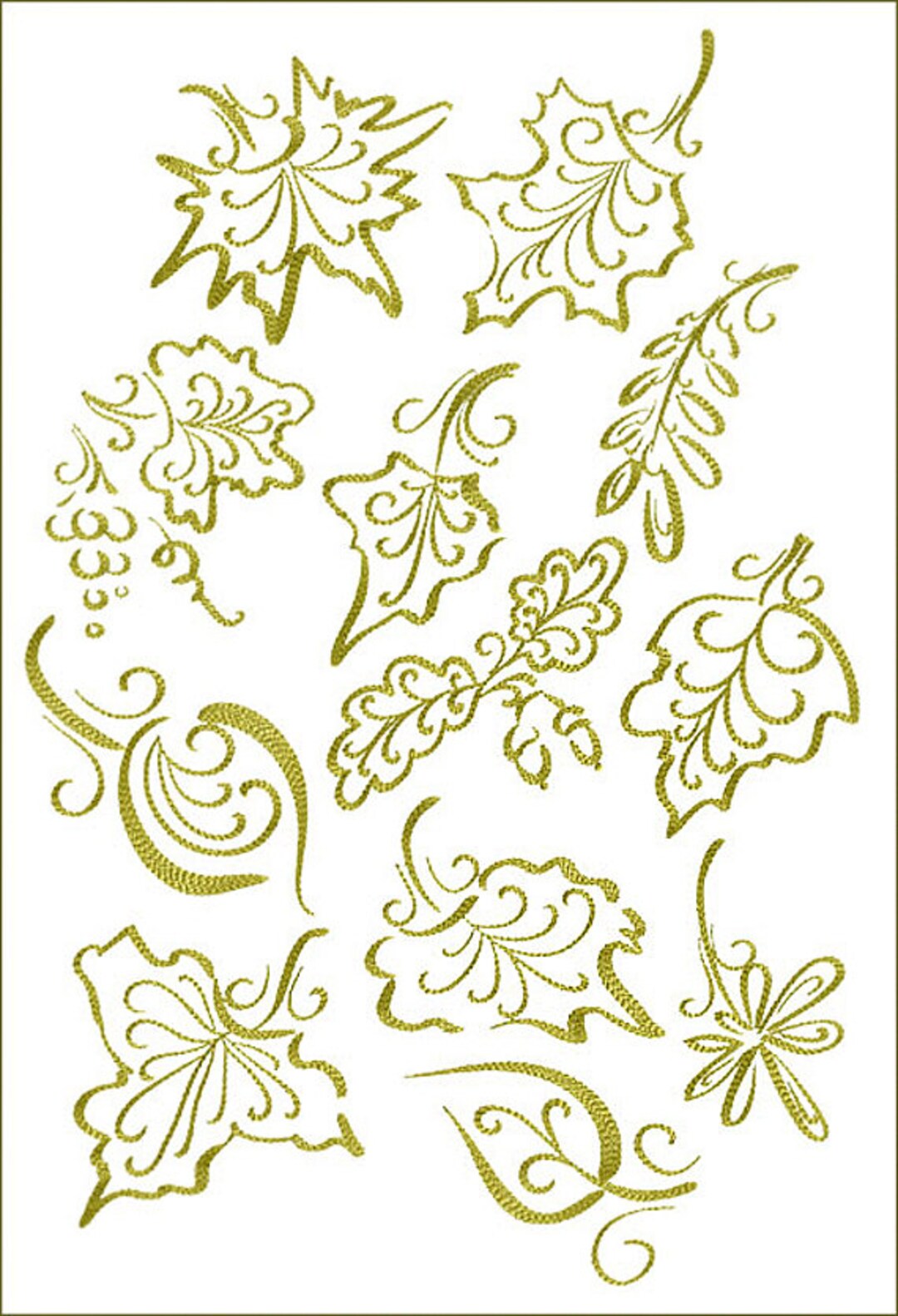 Golden Leaves 12 Machine Embroidery Designs for 4"x4" Hoop D2179 - Etsy