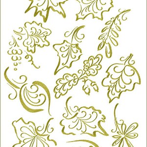 Golden Leaves 12 Machine Embroidery Designs for 4"x4" Hoop D2179 - Etsy