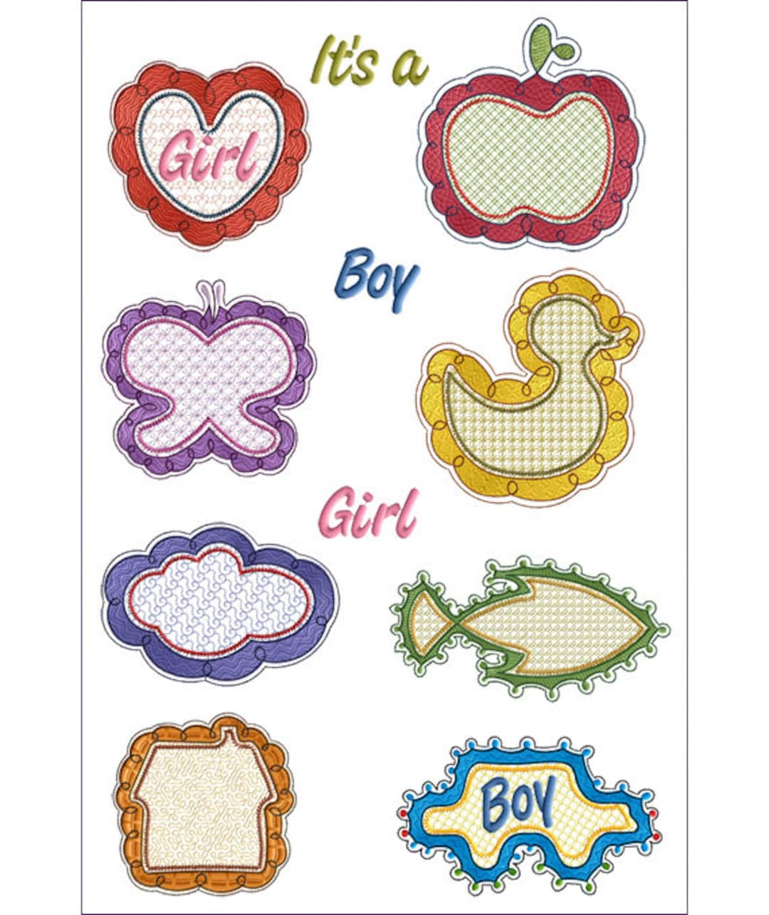 ABC Embroidery Designs 11 Baby Frames for 5"x7" Hoop - Etsy
