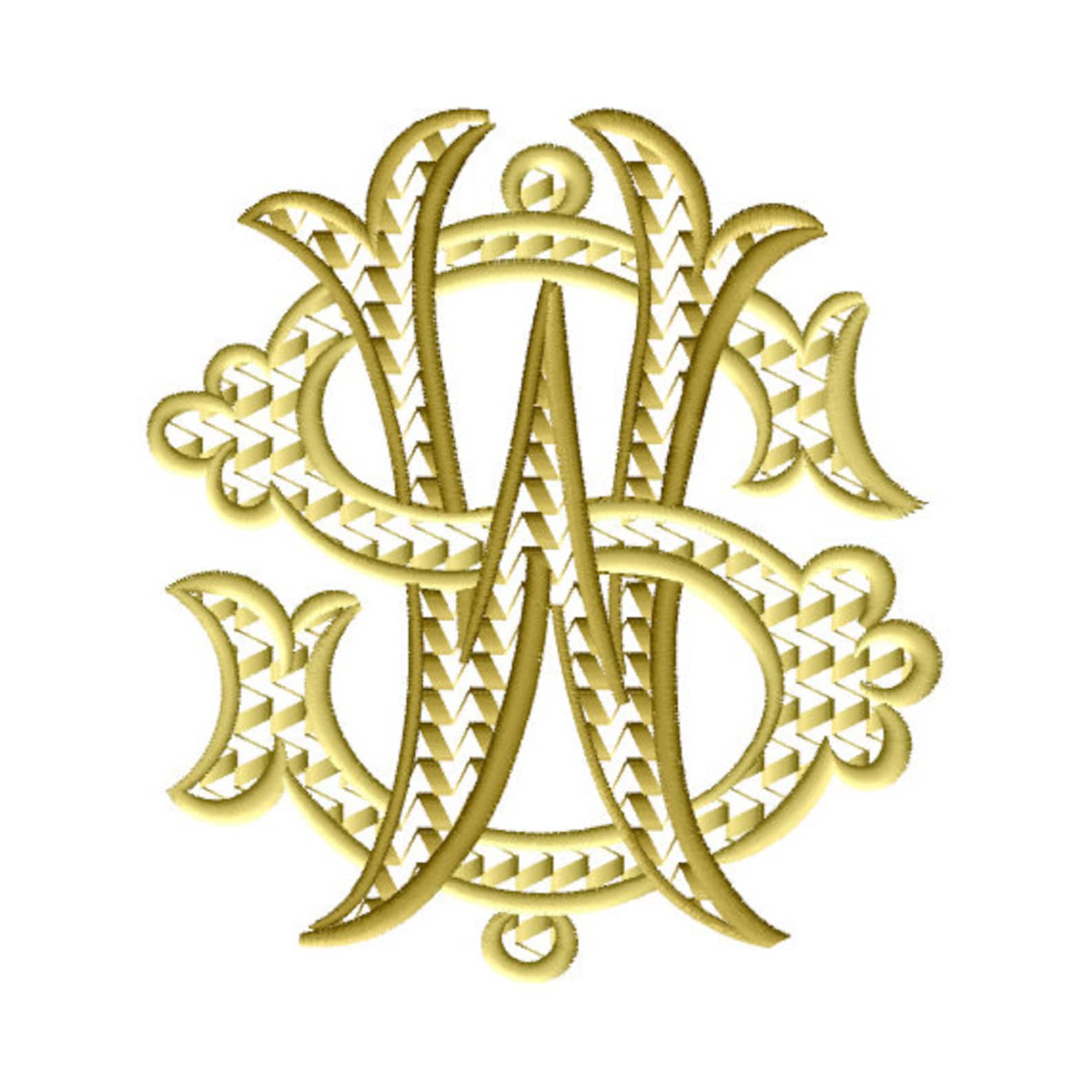 S and W or W and S #3 Two-letter Monogram Combination Machine ...