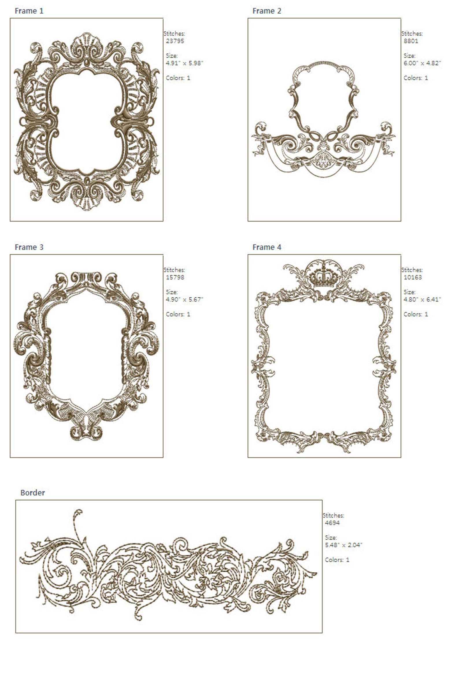 Medieval Frames 2 14 Machine Embroidery Designs for - Etsy