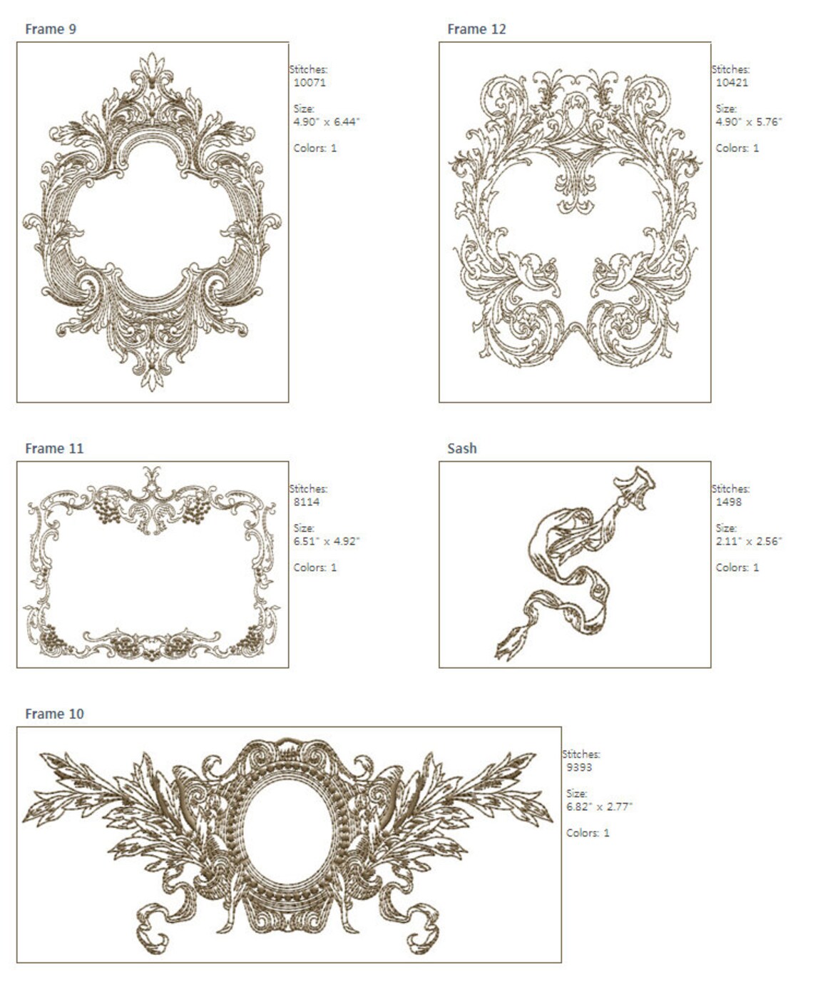 Medieval Frames 2 14 Machine Embroidery Designs for - Etsy
