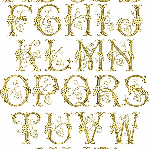 Vine Embroidery Font - Etsy