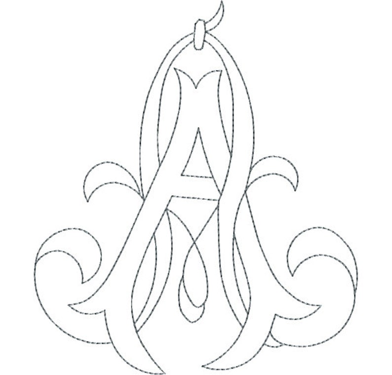 AA 3two-letter Monogram Machine Embroidery Design in 4 Sizes | Etsy