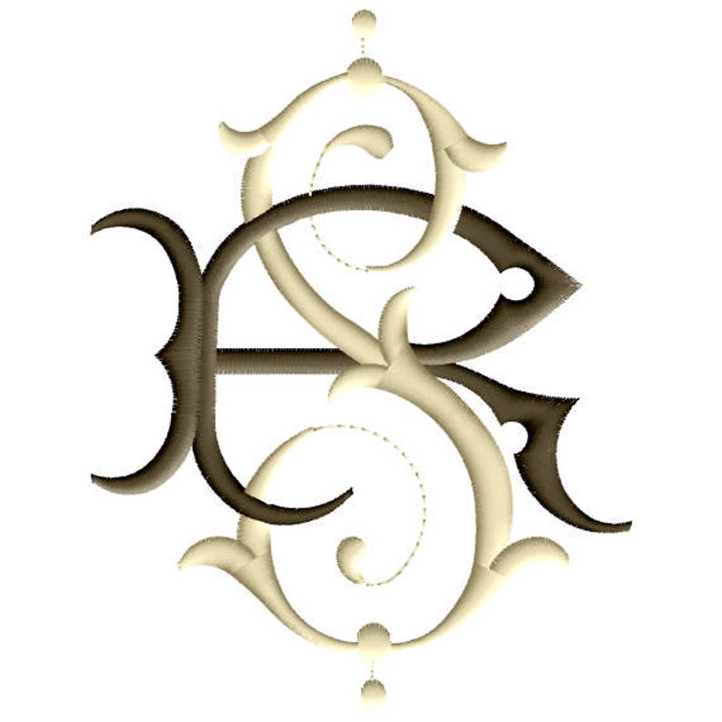 R and S 3 Two-letter Monogram Machine Embroidery Design in 4 - Etsy