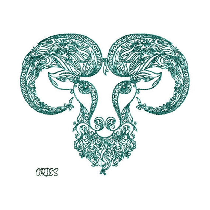 Zodiac Sign Aries Machine Embroidery Design 3 Sizes 5 X - Etsy