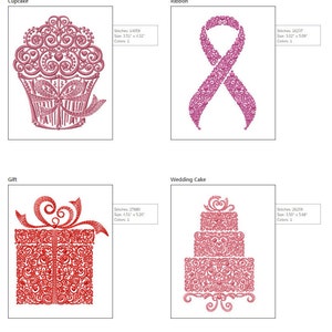 Frilly Symbols 16 Machine Embroidery Designs for 5"x7" for Hoop D2129 ...
