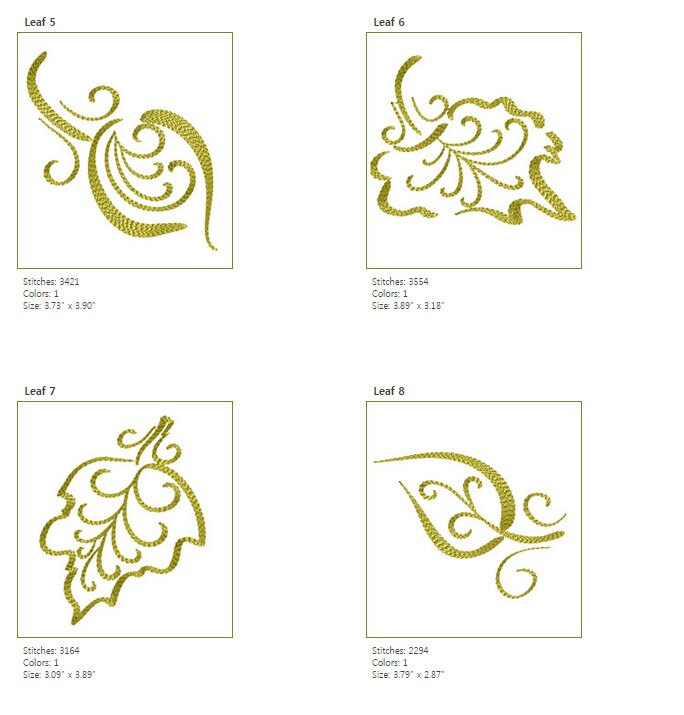 Golden Leaves 12 Machine Embroidery Designs for | Etsy