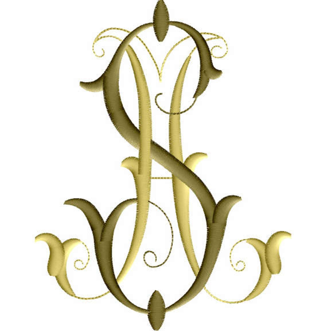 S and A 2 Two-letter Monogram Machine Embroidery Design in 6 | Etsy