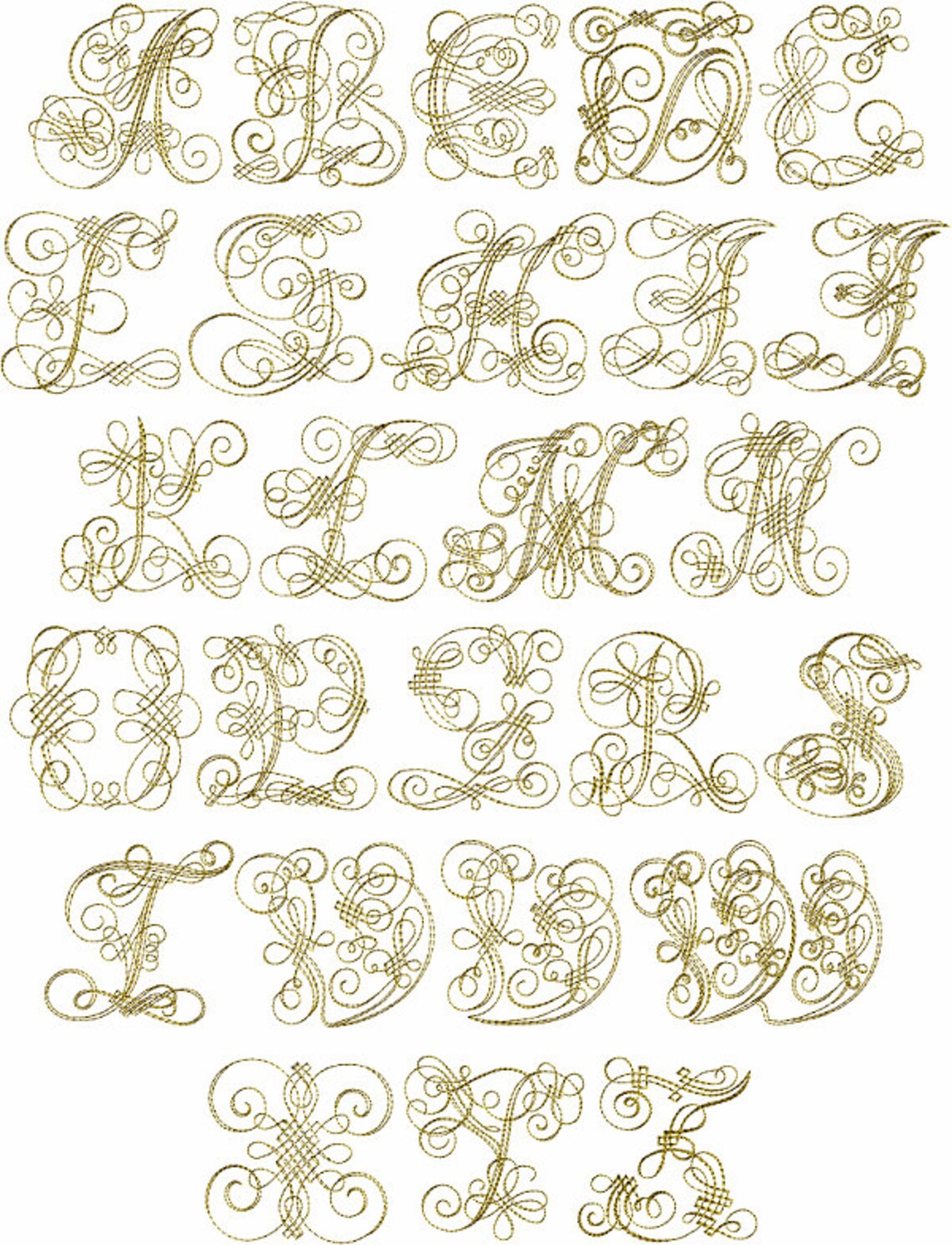 Gold Capitals Font 26 Machine Embroidery Letters for - Etsy Australia