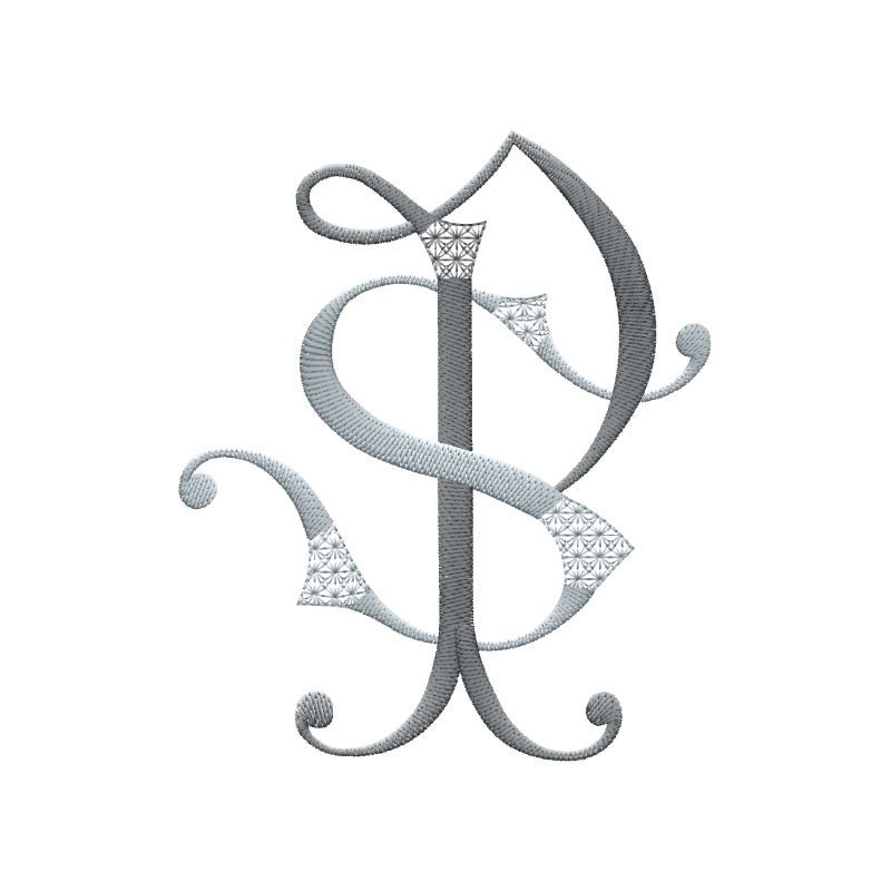 P and S 1 Two-Letter Monogram Machine Embroidery Design in 5 | Etsy
