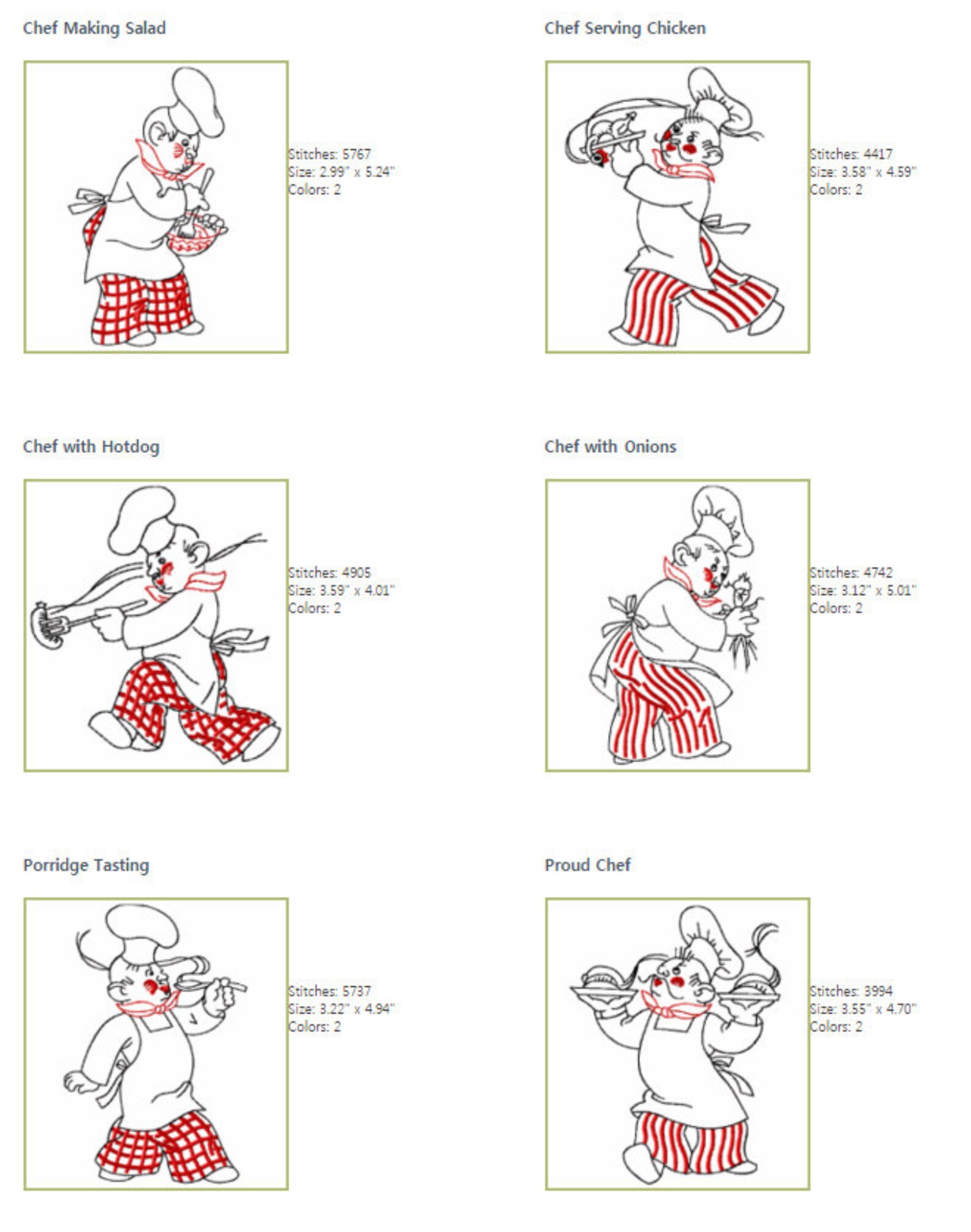 French Chef 9 Machine Embroidery Designs for 5x7 - Etsy