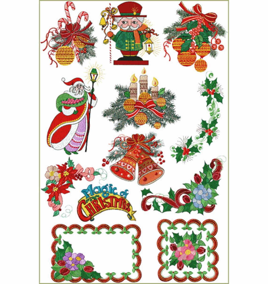 ABC DESIGNS Magic of Christmas 12 Machine Embroidery DESIGNS for 5"x7 ...