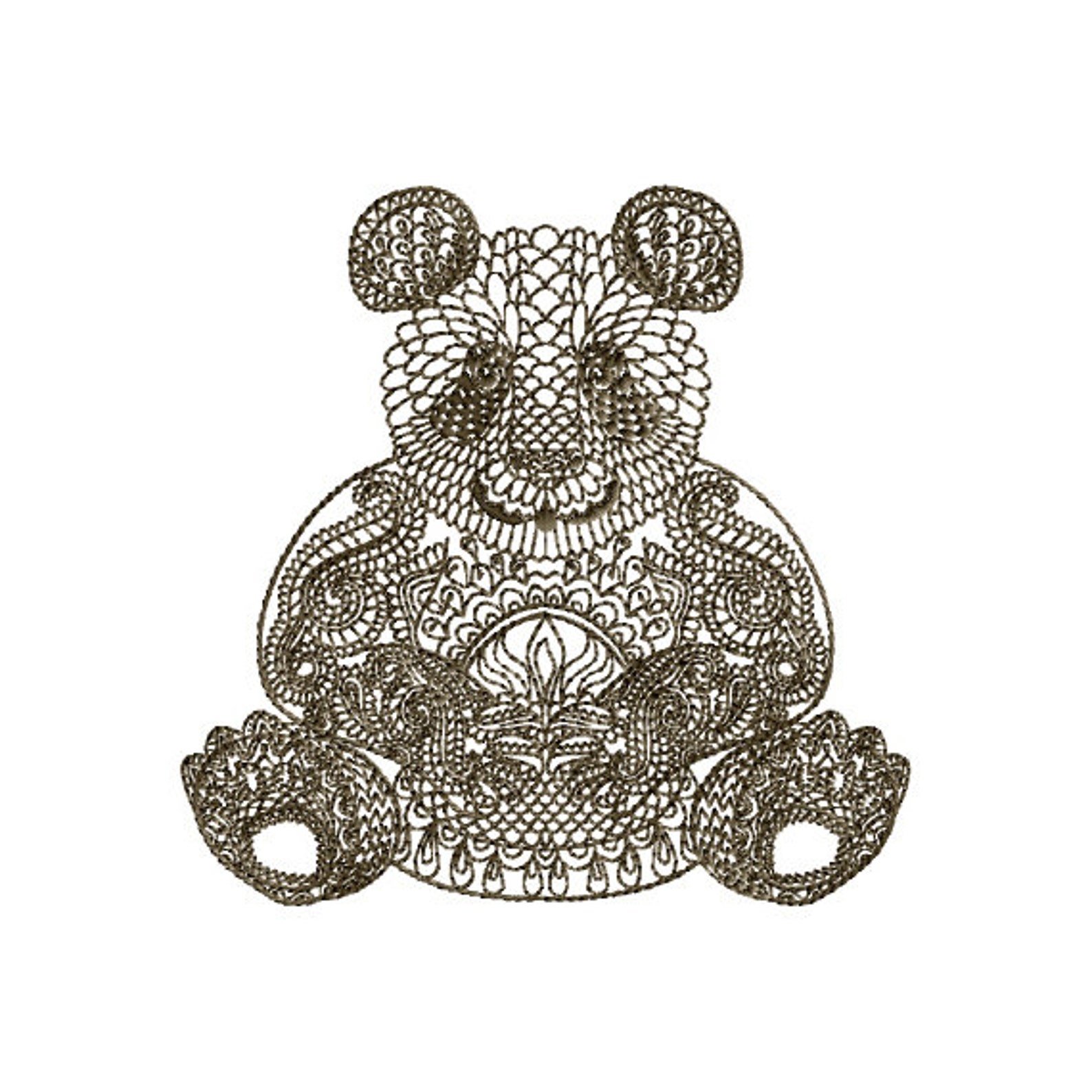 Panda Machine Embroidery Design in Three 4 for 4x4, 5x7, 6х7 and 8x8 ...