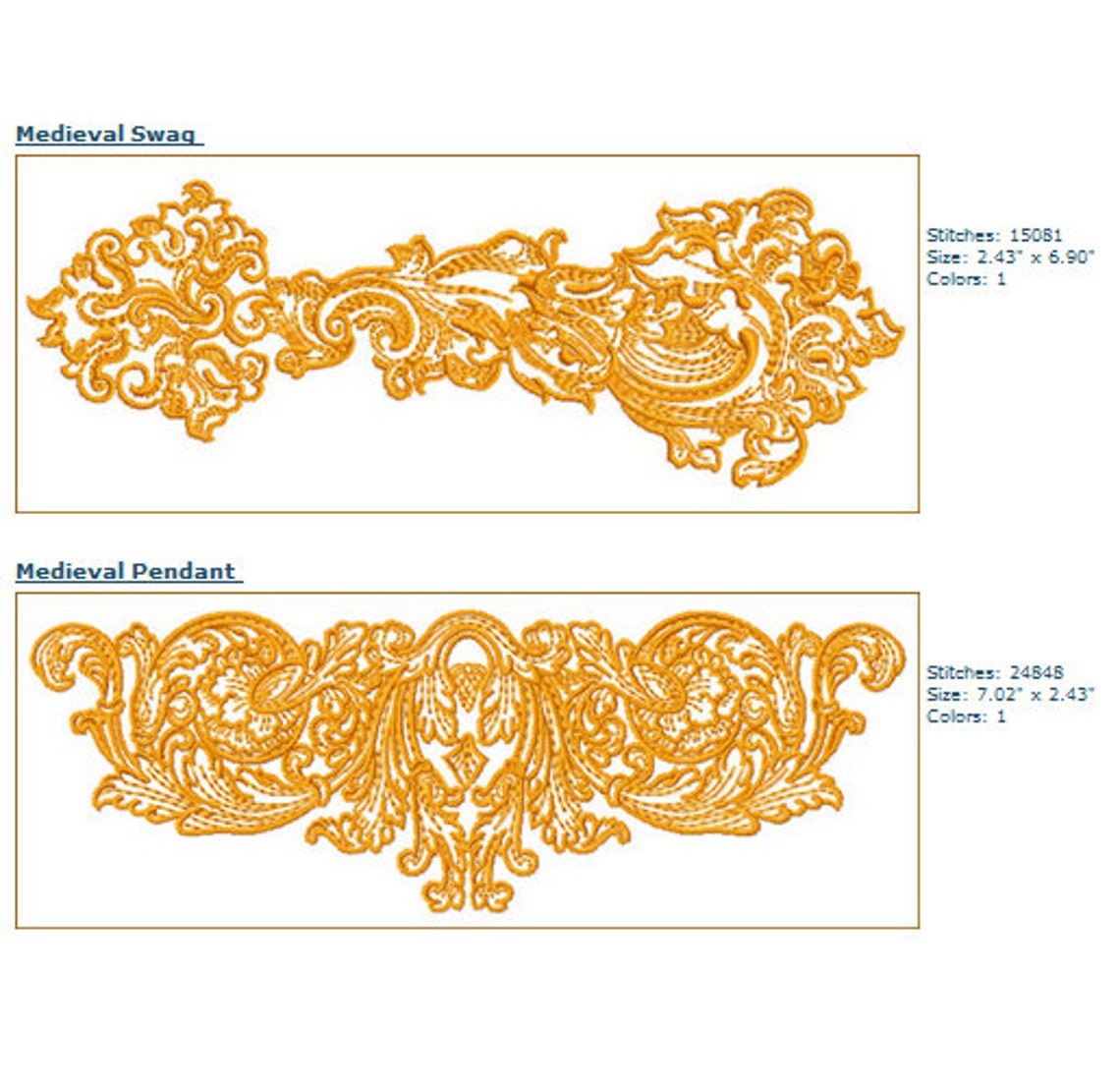 Medieval Splendor 13 Machine Embroidery Designs for - Etsy