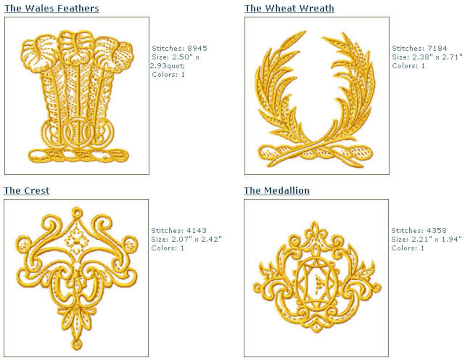 The Golden Symbols 15 Machine Embroidery Designs for 5"x7" Hoop, D2140 ...