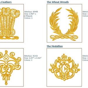 The Golden Symbols 15 Machine Embroidery Designs for 5"x7" Hoop, D2140 ...