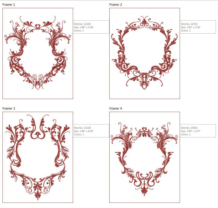 Fancy Frames 10 Machine Embroidery Designs for 5x7 - Etsy