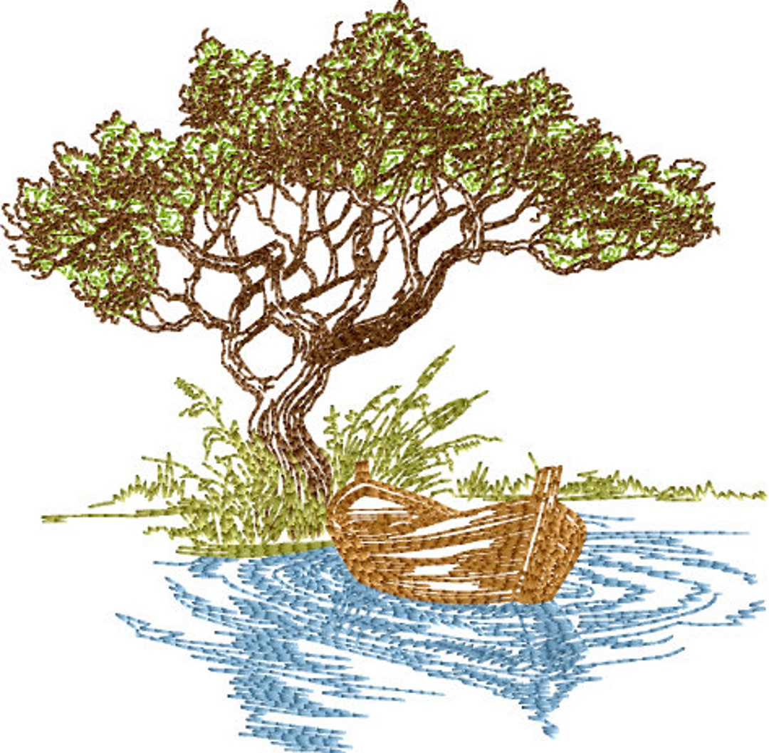 Bayou Machine Embroidery Design in 3 Sizes for 5"x7", 6"x7" and 8"x8 ...