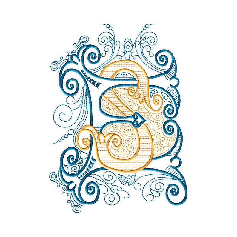 E and S or S and E 4 Two-letter Monogram Combination Machine - Etsy