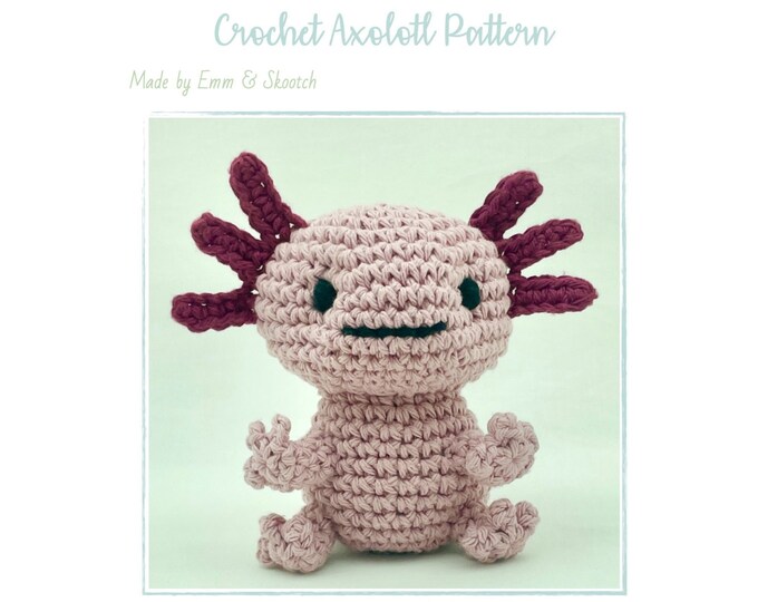 Axolotl Crochet Pattern, Amigurumi Axolotl DIY Tutorial, Easy Level ...
