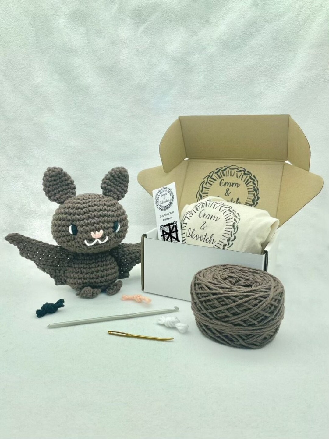 Eco Friendly Crochet Bat Kit, Amigurumi Plush Pattern, Homemade Bat Toy ...