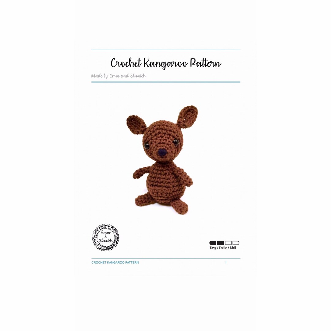 Crochet Kangaroo Pattern, Amigurumi Stuffed Toy, Kangaroo Plush ...