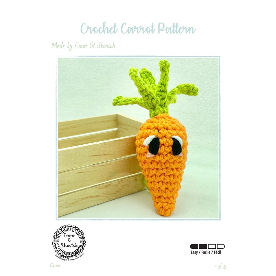 Carrot Crochet Pattern, Amigurumi Crochet Carrot Pattern, Mini Food ...
