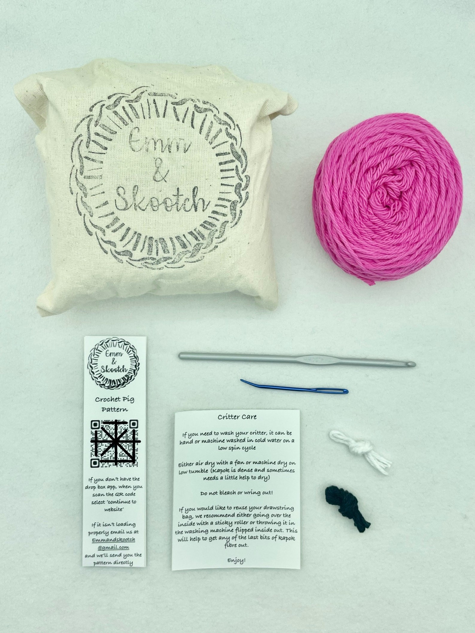 Eco Friendly Crochet Pig Kit, Amigurumi Plush Pattern, Homemade Pig Toy ...