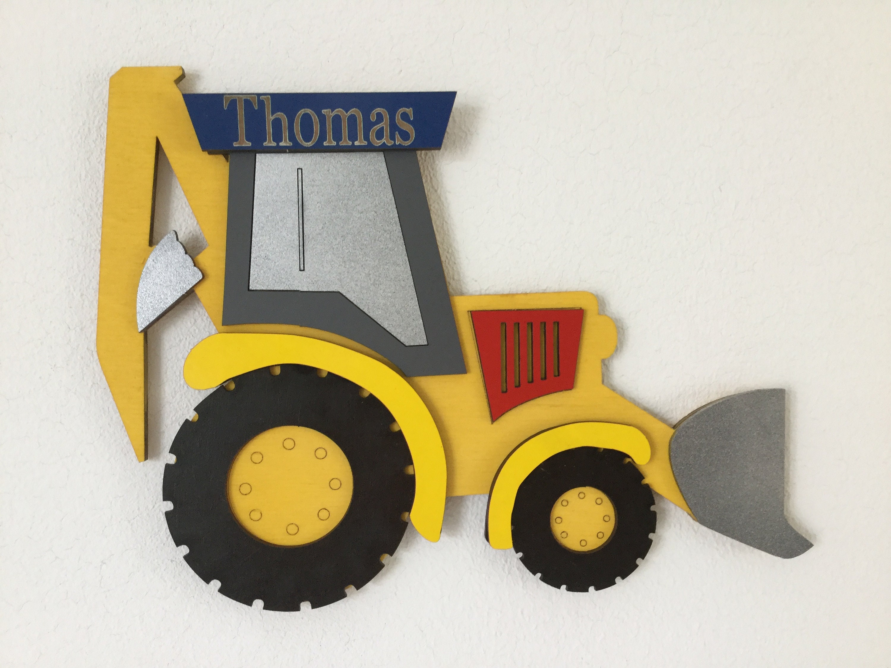Digger Personalised Wooden Door Sign/ Plaque | Etsy