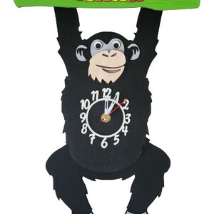 Chimpanzee, Monkey, Black ,wooden, Personalised, Pendulum Clock - Etsy