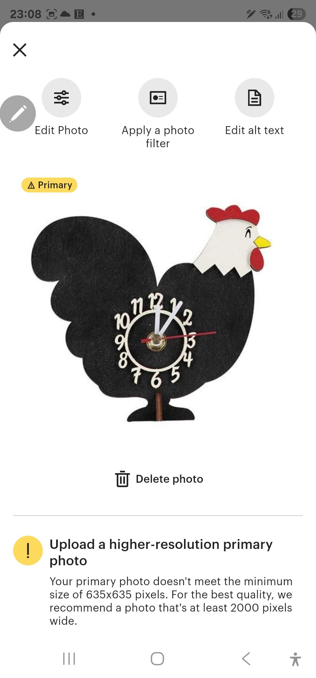Chicken Mini Free Standing Wooden Clock - Etsy