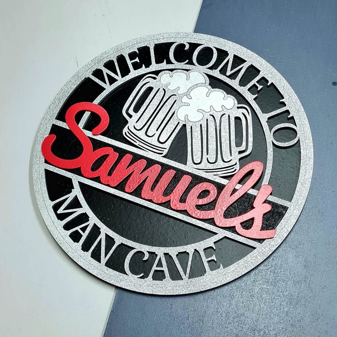 Personalised Man Cave Sign, Gift for Him Husband Brother Grandad Dad ...