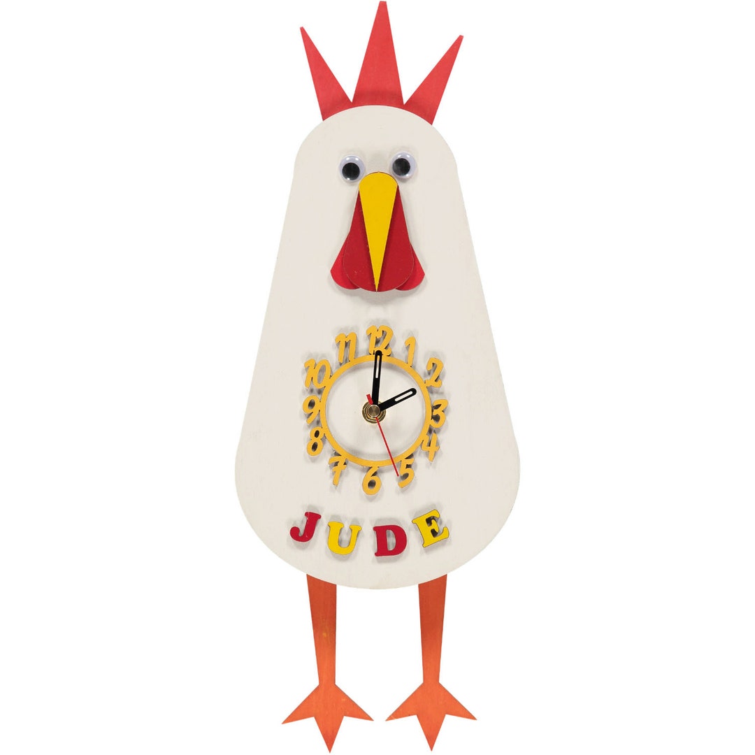 Chicken Personalised Wooden Pendulum Clock - Etsy