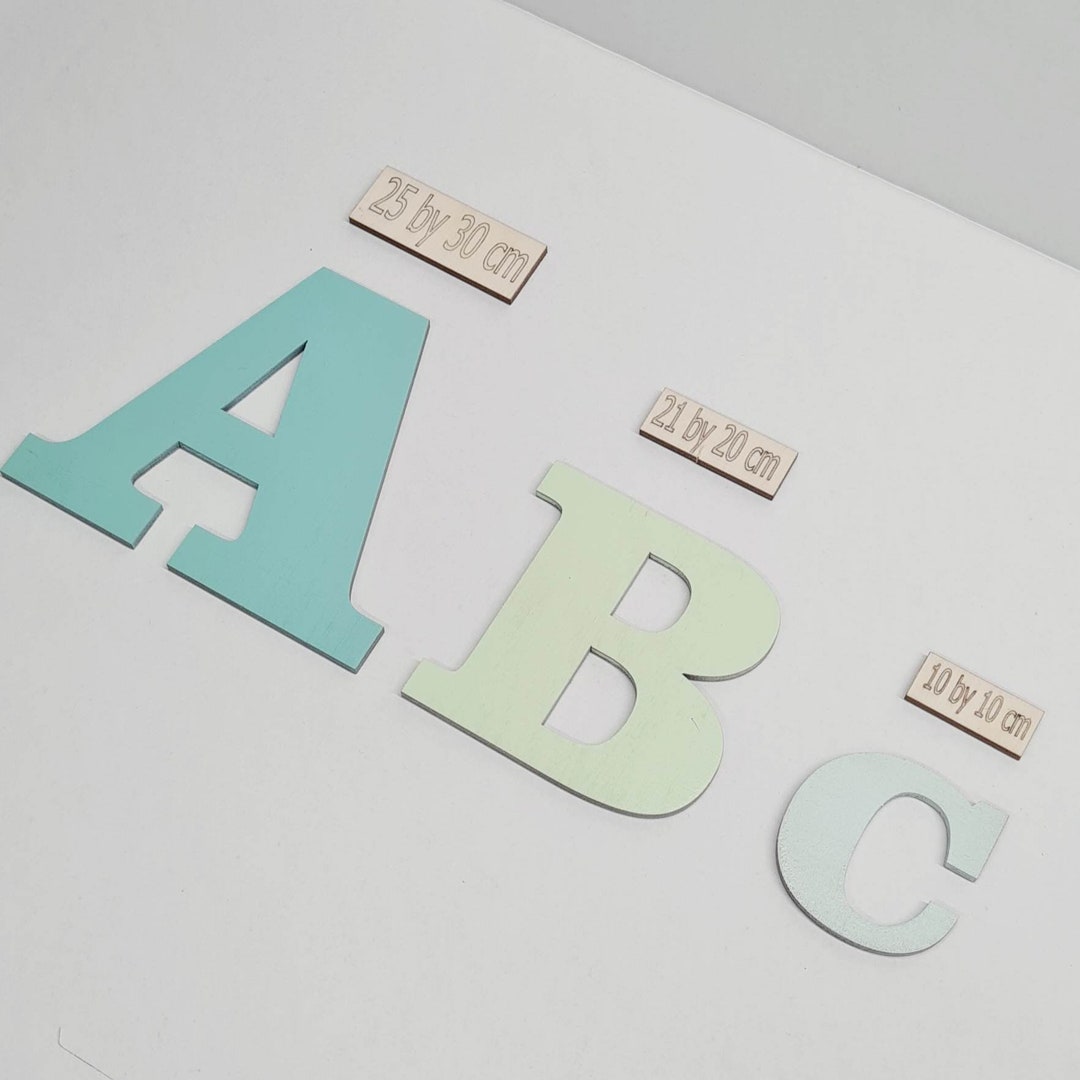 Painted Wooden Alphabet Letters A-Z Premium Quality Laser Cut 4mm ...