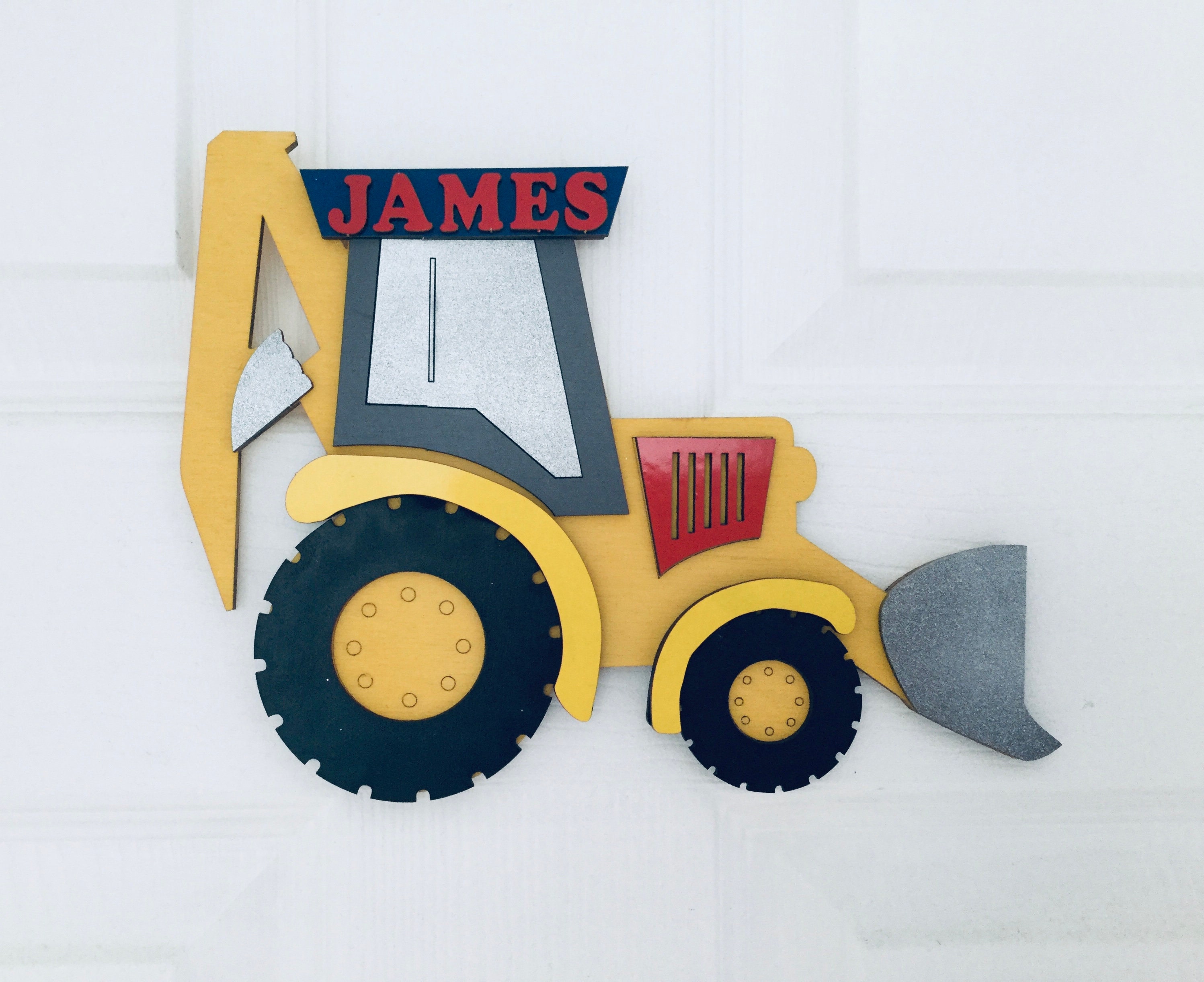 Digger Personalised Wooden Door Sign/ Plaque | Etsy