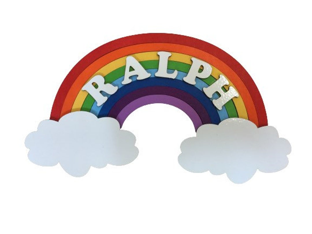 Wooden Personalised Rainbow Door or Wall Sign - Etsy UK