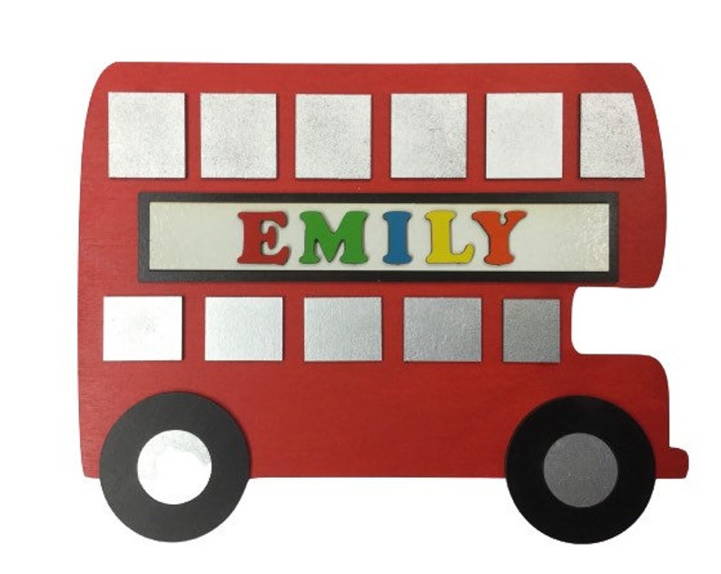 London Bus Personalised Wooden Door Name Sign/ Plaque - Etsy