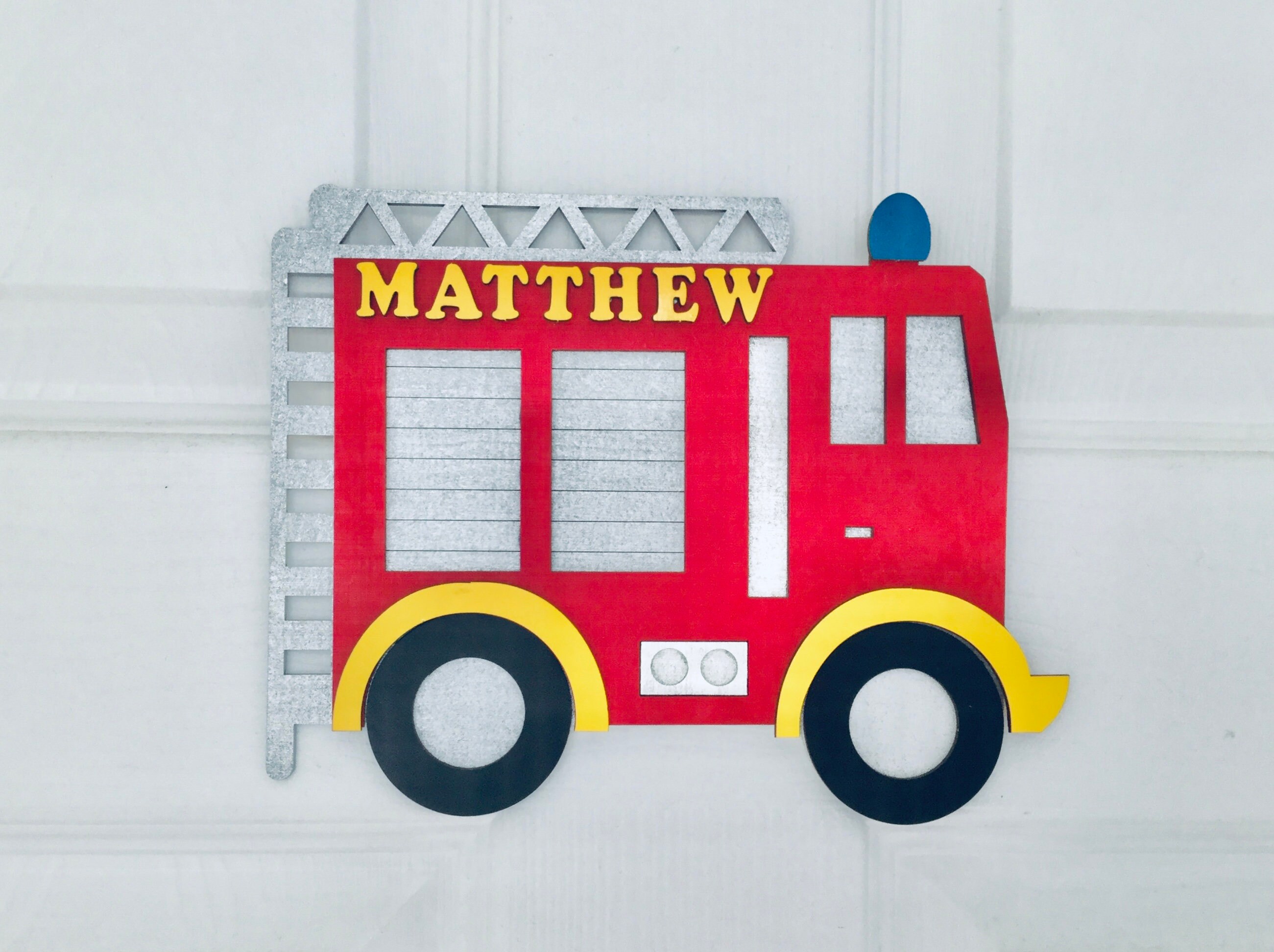 Fire Engine Personalised Wooden Door Sign/plaque - Etsy UK