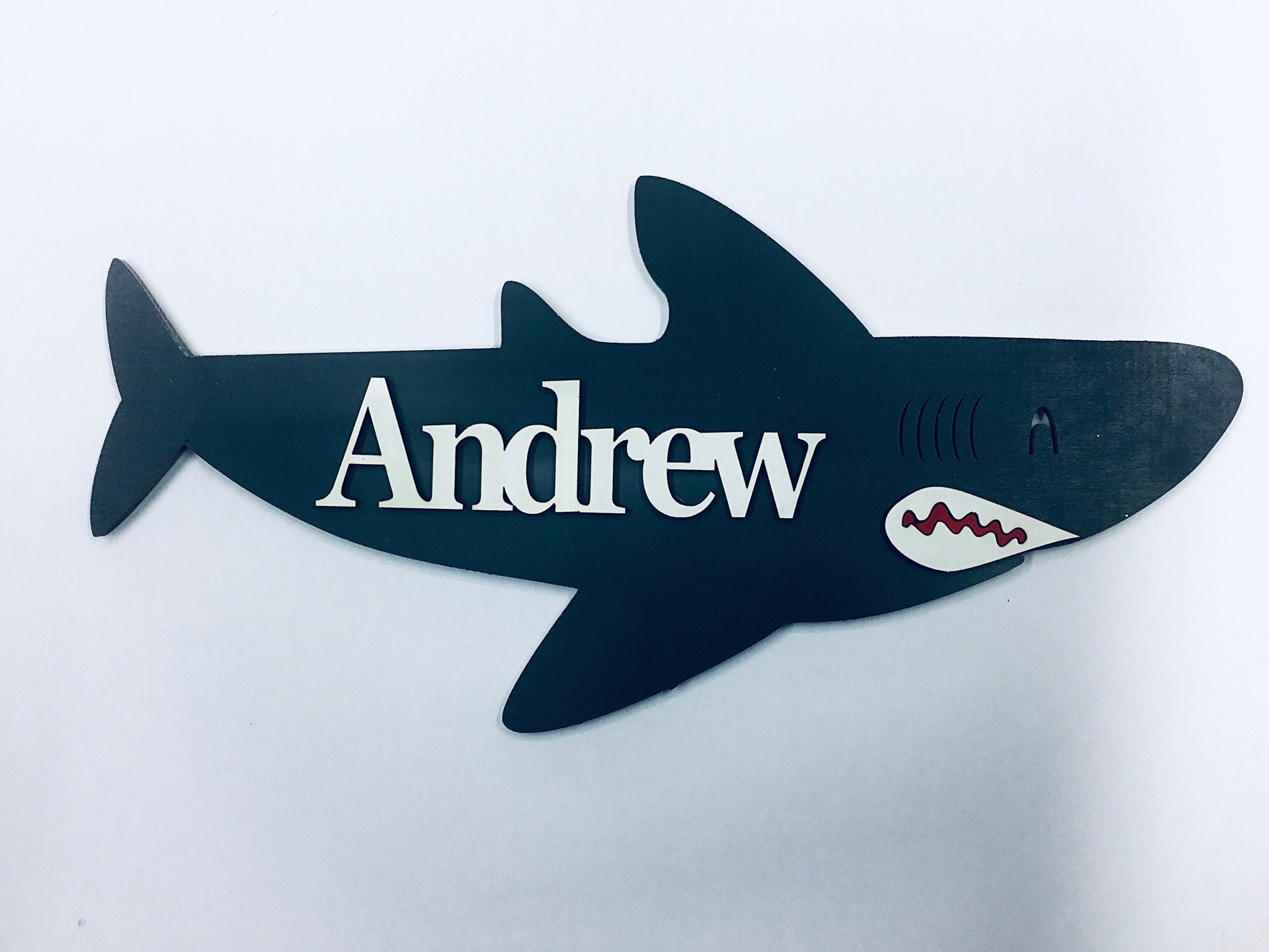 Shark Personalised Wooden Door Sign/ Plaque - Etsy