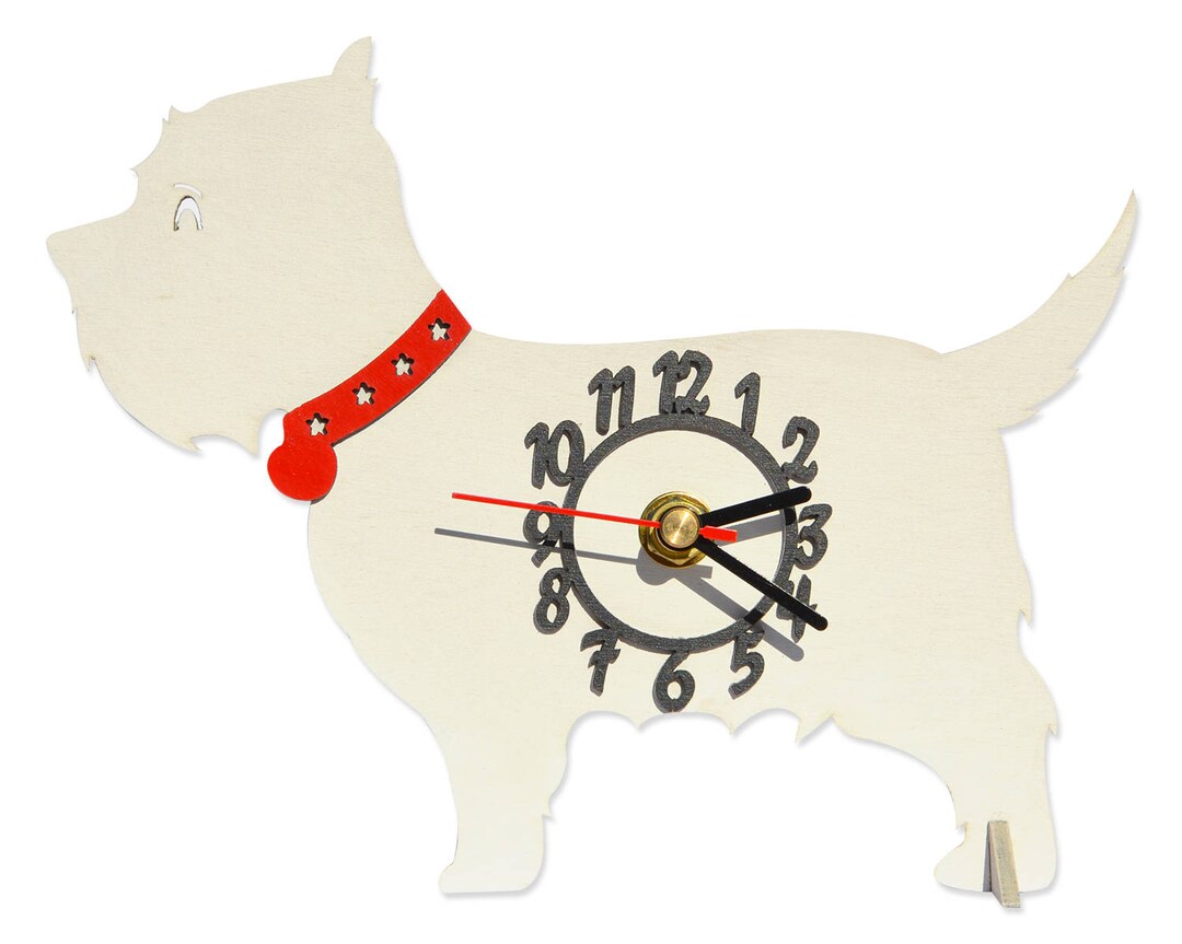 West Highland Terrier / Westie Wooden Mini Clock - Etsy