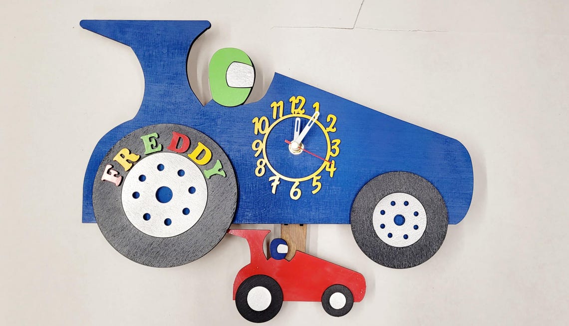 Racing Car Personalised Wooden Pendulum Hanging Clock - Etsy