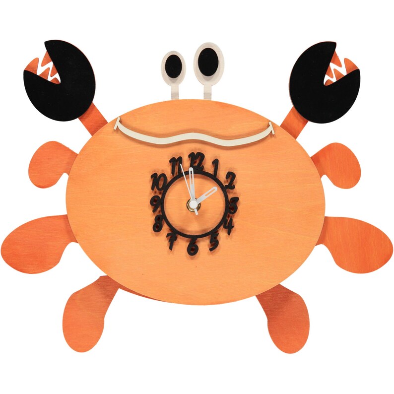 Crab Personalised Wooden Pendulum Wall Clock - Etsy