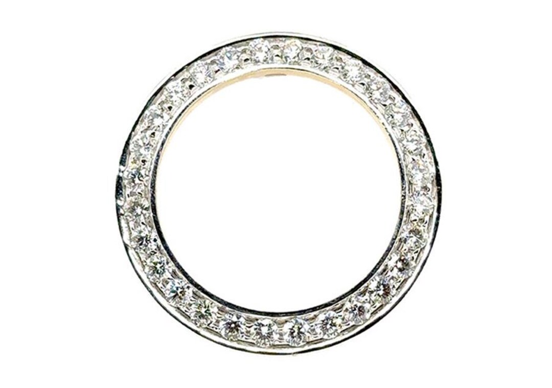 Diamond Watch Bezel 2 Carat 18K White Gold 2ct Made for Rolex Ladies ...