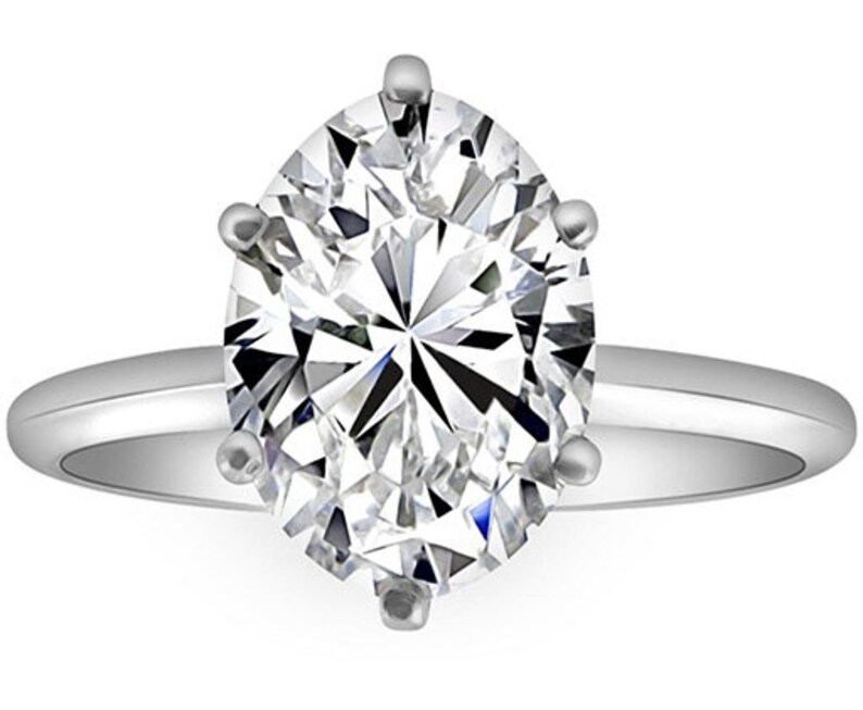 3 Carat Oval Diamond Engagement Ring Solitaire E VS1 IGI Certified 3ct ...