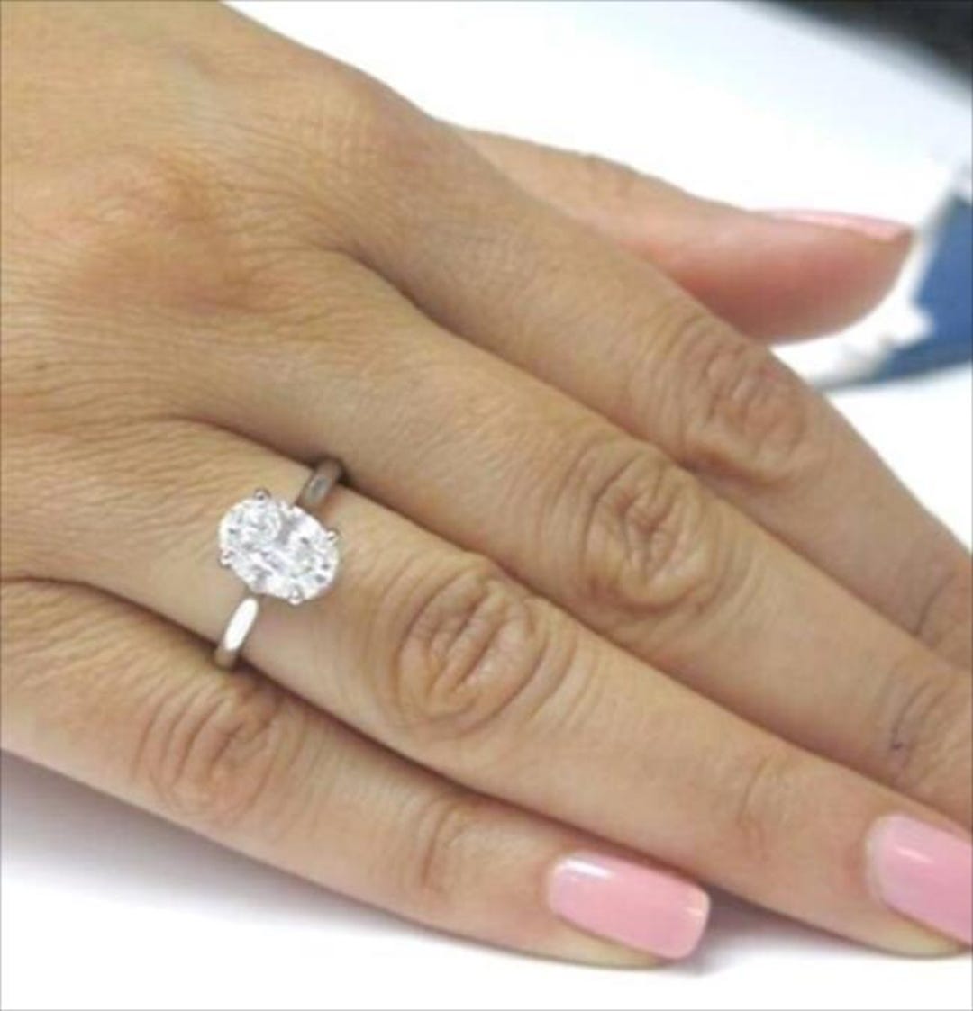 3 Carat Oval Diamond Engagement Ring Solitaire E VS1 IGI Certified 3ct ...