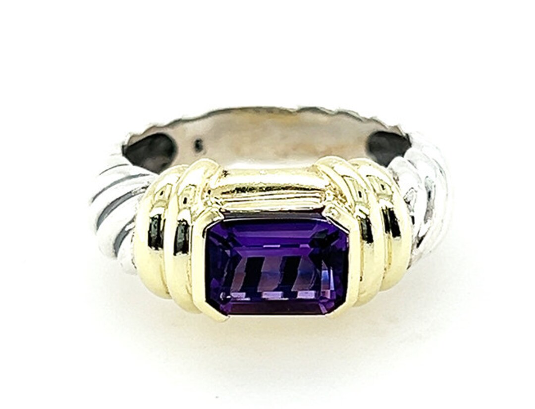 David Yurman Purple Amethyst Noblesse Ring Sterling Silver 14K - Etsy