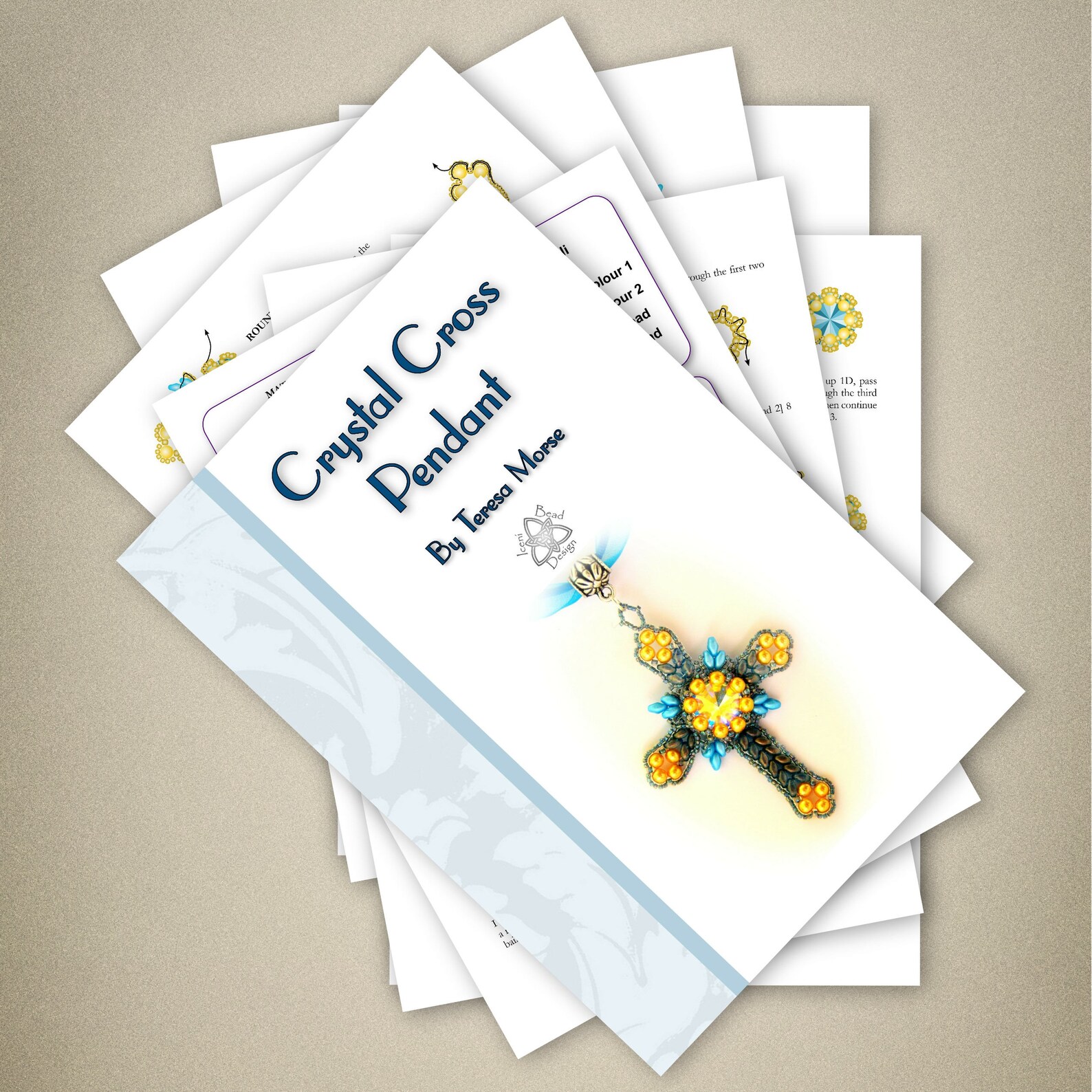 Crystal Cross Pendant .pdf Tutorial, With Superduo Beads, Glass Pearls ...